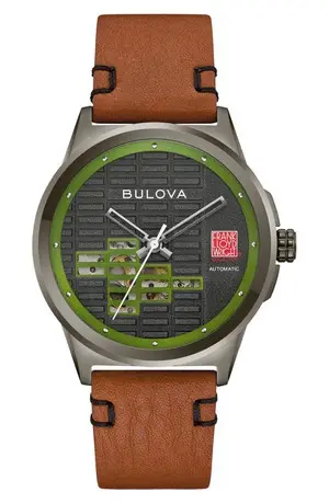 Bulova Frank Lloyd Wright Collection Kalil House Usonian Automatic Leather Strap Watch - Brown