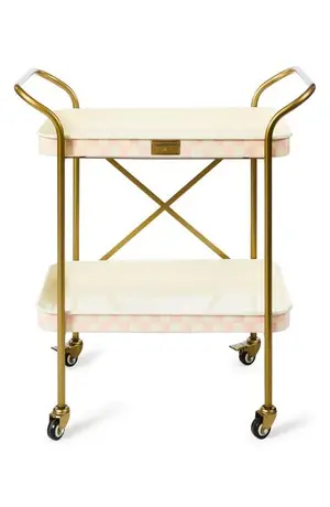 MACKENZIE-CHILDS Check 2-tier Kitchen Cart - Rosy