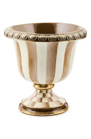 MACKENZIE-CHILDS Stripe Tabletop Urn - Mocha