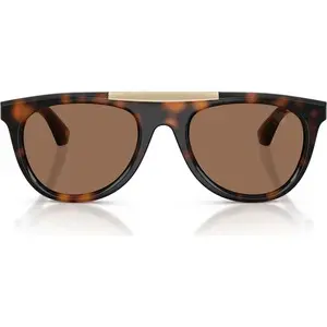 Burberry 53mm Pilot Sunglasses - Dark Havana/dark Brown