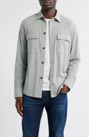 Scott Barber Scuba Knit Overshirt - Grey Heather