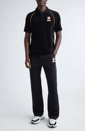 Casablanca Raglan Sleeve Rib Velour Polo