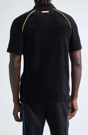 Casablanca Raglan Sleeve Rib Velour Polo