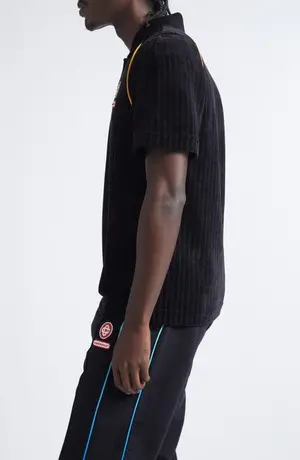 Casablanca Raglan Sleeve Rib Velour Polo