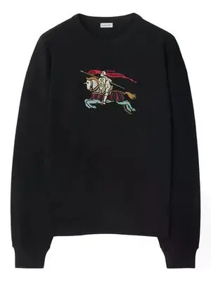 Burberry Equestrian Knight Crew-neck Sweatshirt - Black