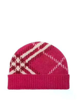 Burberry Check Pattern Jacquard Beanie