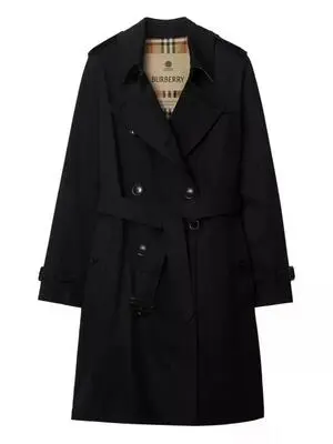 Burberry Belted Double-breasted Trench Coat - Black