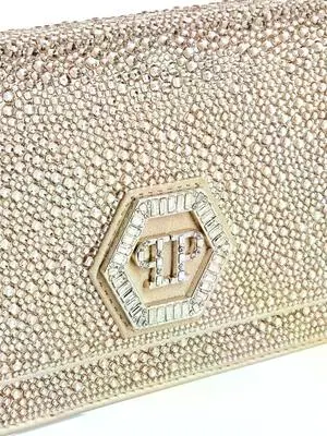 Philipp Plein Rhinestone Embellished Hexagon Logo Crossbody Bag