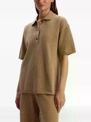 12 STOREEZ Open-knit Polo Top