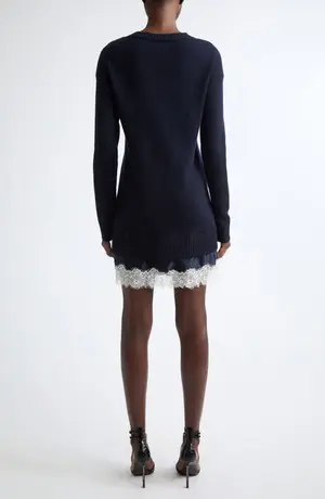 Cinq À Sept Simona Lace Trim Sweater Dress