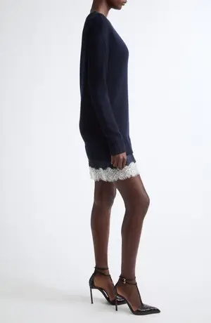 Cinq À Sept Simona Lace Trim Sweater Dress