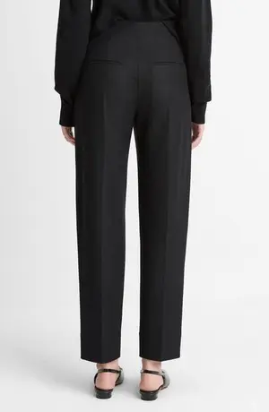 Vince High-waist Pleated Wool-blend Pants