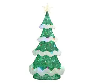 GLITZHOME 74'h Led Lighted Outdoor 3d Mesh Chri Stmas Tree