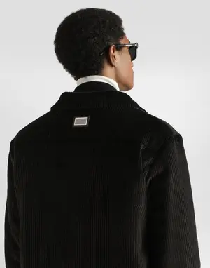 Dolce & Gabbana Padded And Quilted Velvet Shirt Jacket - Black