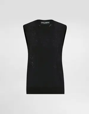 Dolce & Gabbana Wool And Lace Tank Top