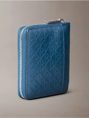 Calvin Klein Embossed Emblem Logo Zip Wallet - Moonlit Ocean