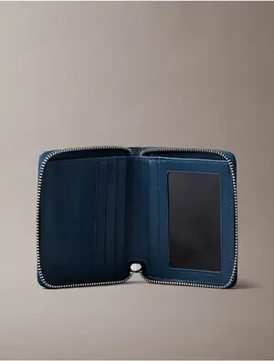 Calvin Klein Embossed Emblem Logo Zip Wallet - Moonlit Ocean