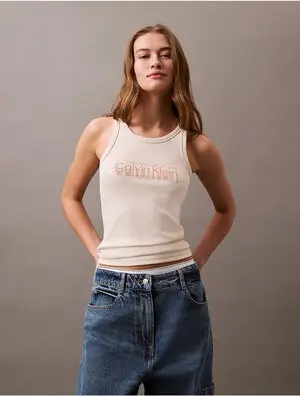 Calvin Klein Logo Camis Tanks For Women