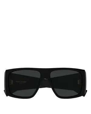 Saint Laurent Rectangular Full Rim Sunglasses, 57mm
