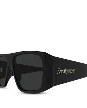 Saint Laurent Rectangular Full Rim Sunglasses, 57mm