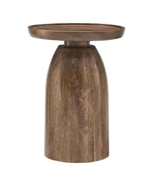 MODWAY Holloway Round Wood Side Table - Walnut