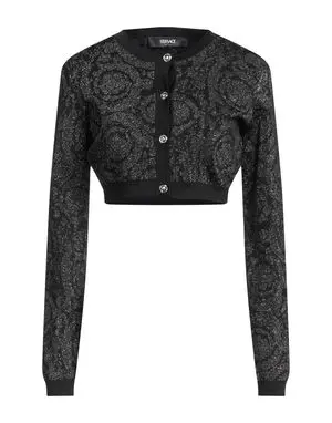 Versace Jacquard-knit Cardigan - Black