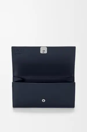 Loewe Anagram Continental Wallet In Pebble Grained Leather Skin - Deep Navy