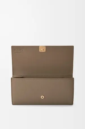 Loewe Anagram Continental Wallet In Pebble Grained Leather Skin - Taupe