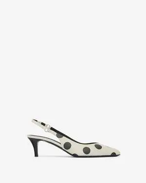 Isabel Marant Paldo Leather Polka Dot Pumps - Beige/black