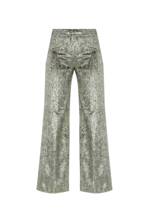 FORTE_FORTE Velvet Wide-leg Trousers With Lurex Thread - Silver