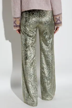 FORTE_FORTE Velvet Wide-leg Trousers With Lurex Thread - Silver