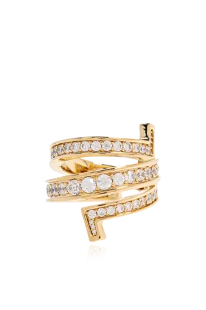 FERRAGAMO Ring With Crystals - Gold