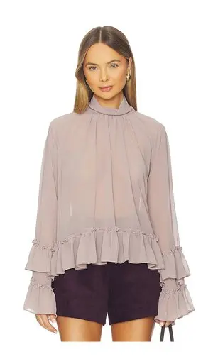 Purple Ruffled Blouses for Women