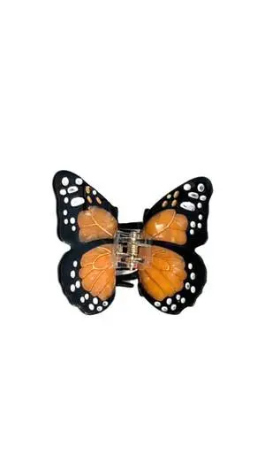 SOLAR ECLIPSE Hand-Painted Mini Monarch Claw Clip N,a