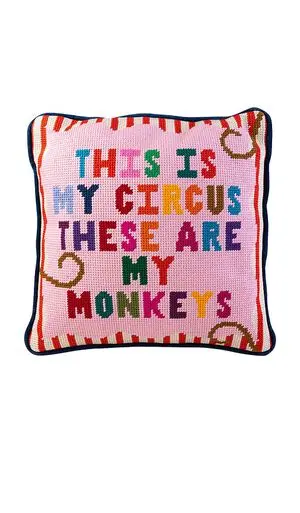 FURBISH My Circus Needlepoint Pillow In Pink - N,a