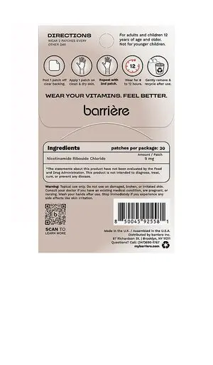 BARRIERE Youth Repair Nad+ Patch 30 Pack