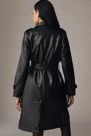 NVLT Faux Leather Trench Coat