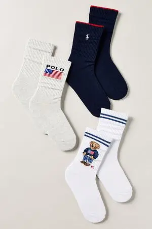 Polo Ralph Lauren Icon Crew Socks Set Of 3 - White