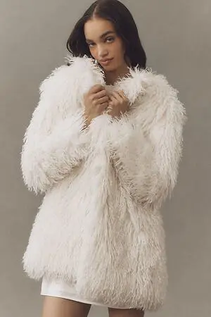 ELLIATT Blakly Faux Fur Coat - Ivory