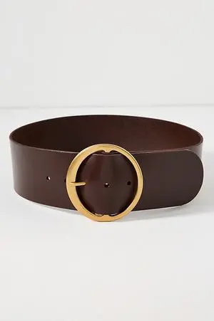 Anthropologie Round Buckle Wide Belt - Brown