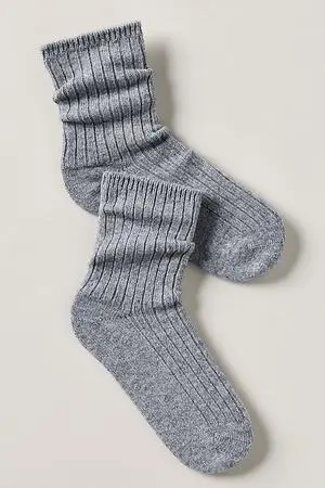Anthropologie By Anthropologie Cashmere Crew Socks Grey
