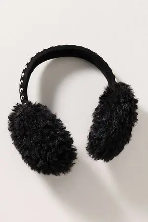 VIOLET & BROOKS Studded Faux Fur Earmuffs Black