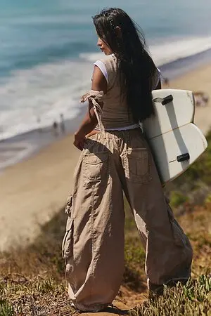 Free People Charmer Utility Pants - Sandy