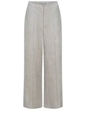 ALYSI Ribbed Velvet Viscose Trousers - Grey