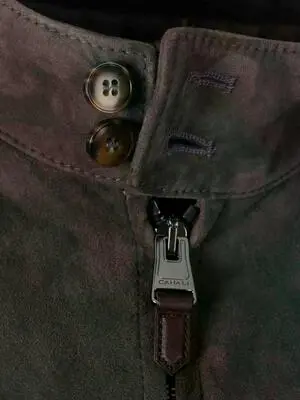 Canali Mock-neck Bomber Jacket - Brown
