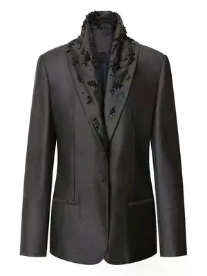 Alberta Ferretti Shawl-lapel Bead-embroidered Blazer