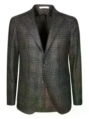 Tagliatore Plaid Single-breasted Wool Blazer