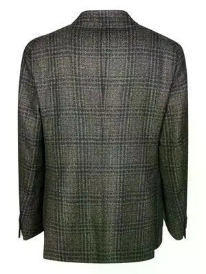 Tagliatore Plaid Single-breasted Wool Blazer