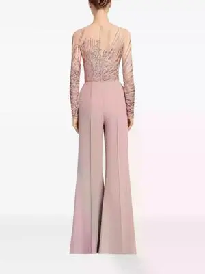 Elie Saab Sequin-embellished Tulle Embroidered Jumpsuit