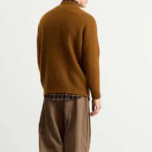 John Smedley Couper Moss Stitch British Wool Jumper - Umber
